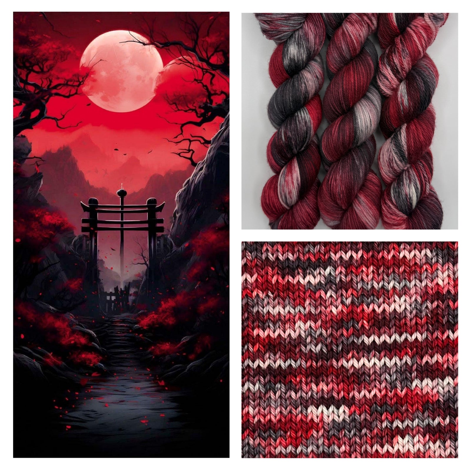 Crimson Moon Hand Dyed Merino Wool Yarn – Arcane Fibre Works