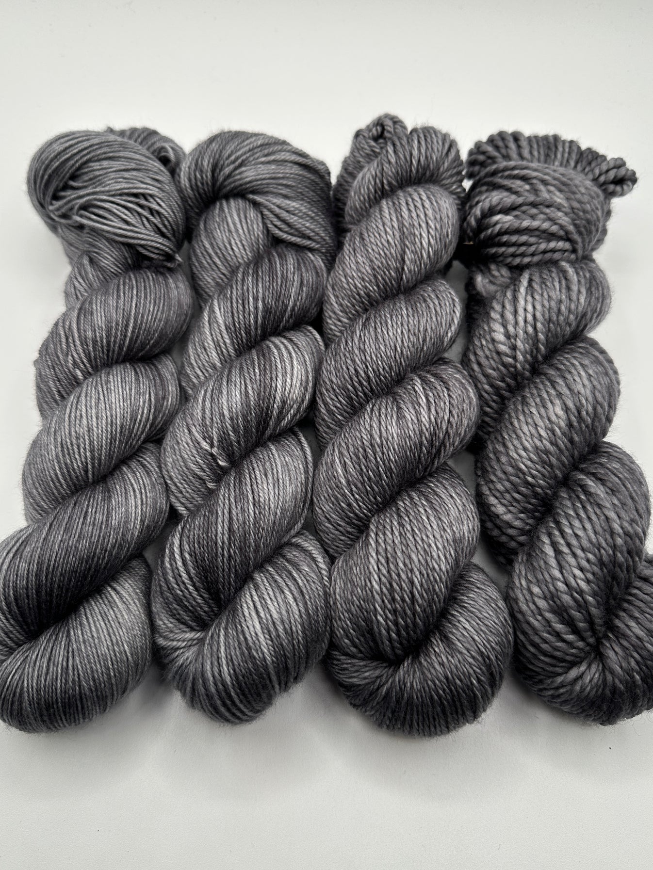 Dark Grey Hand Dyed Merino Wool Yarn – Arcane Fibre Works